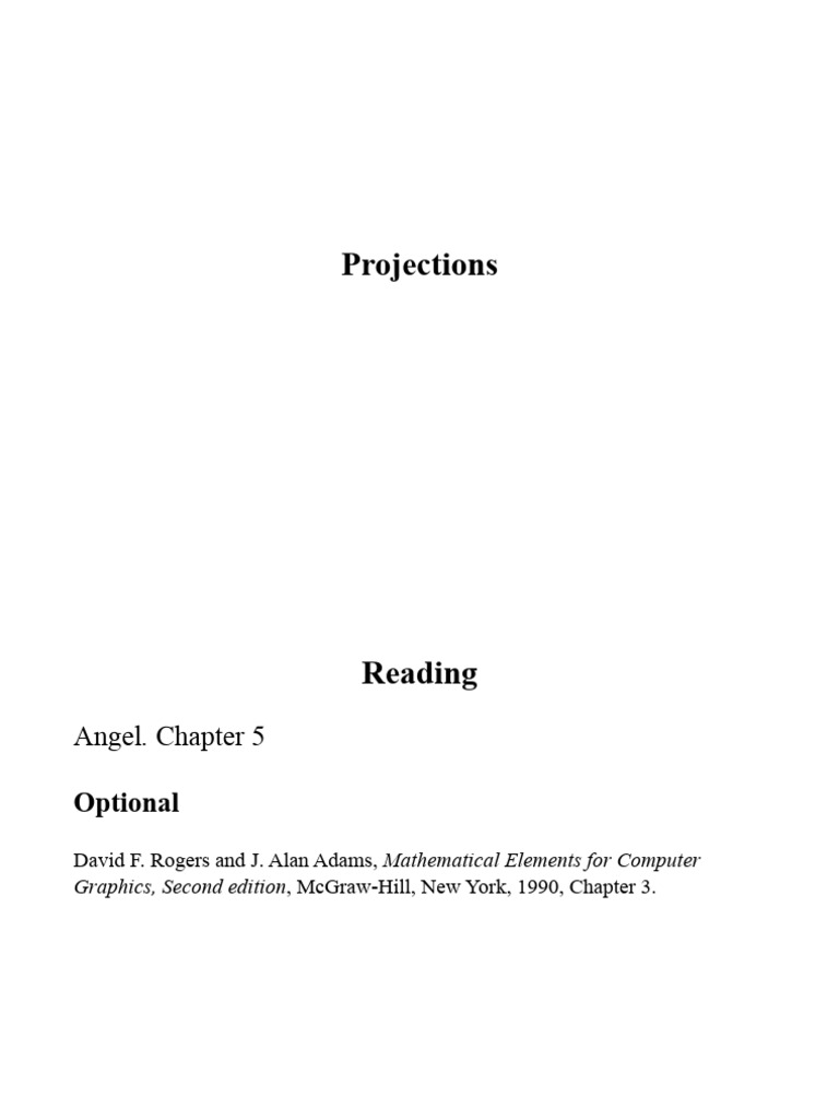 Projections | PDF | Camera | 3 D Computer Graphics