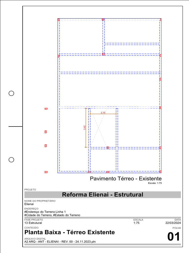 Reforma Estrutural Elienai: Plantas 2D e 3D | PDF
