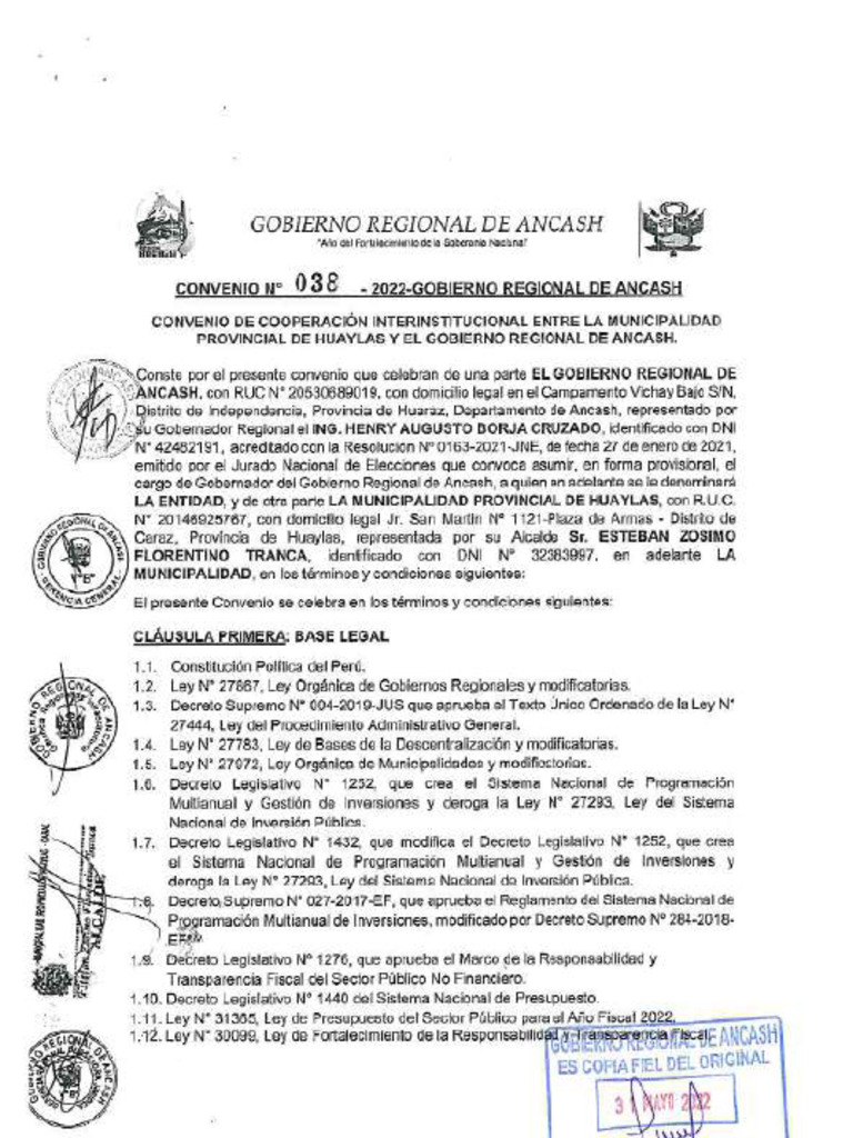 Modelo de Convenio de Cooperacion Interinstitucional | PDF