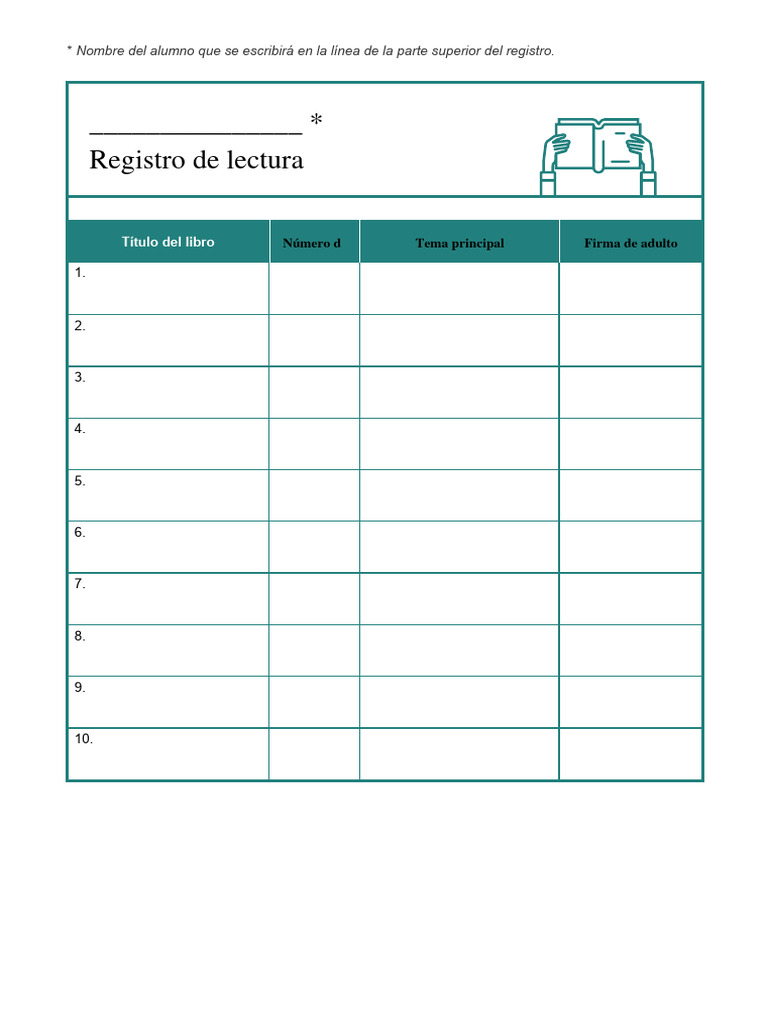 Registro de Lectura | PDF