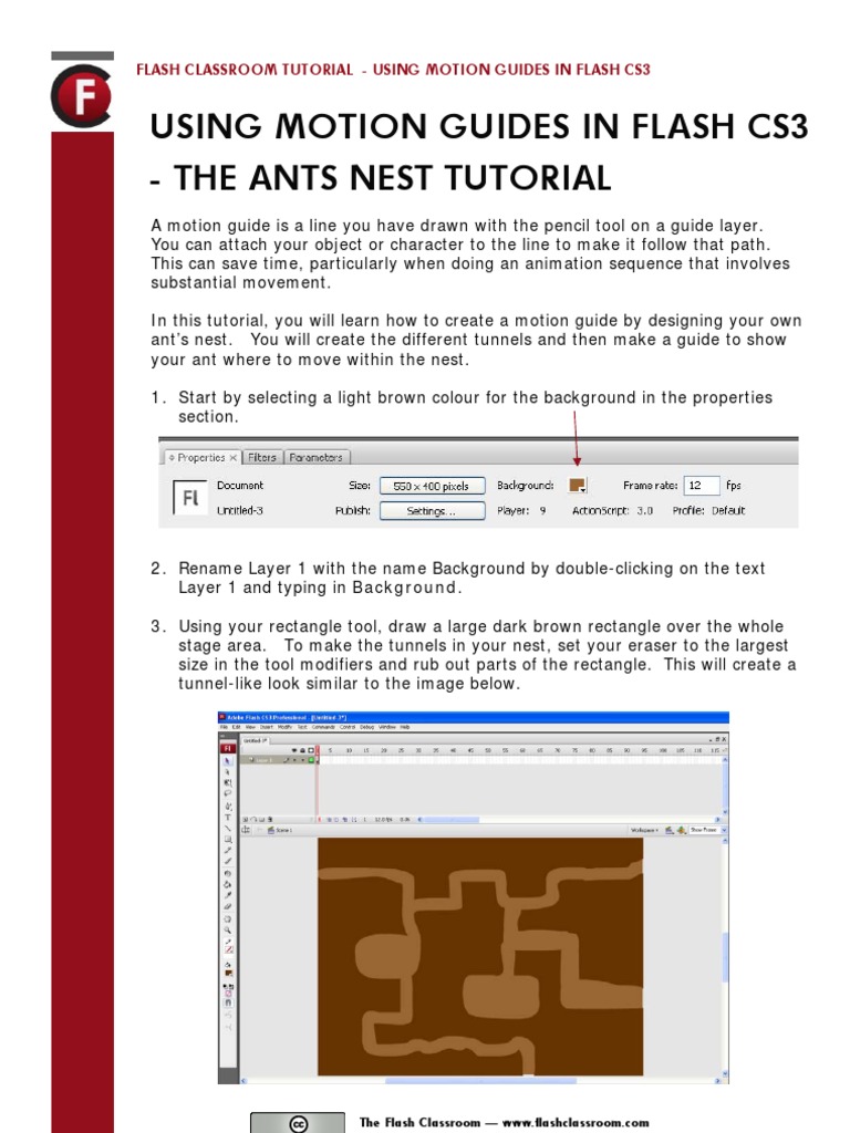 Flash Classroom Tutorial - Using Motion Guides in Flash Cs3 (PDF ...