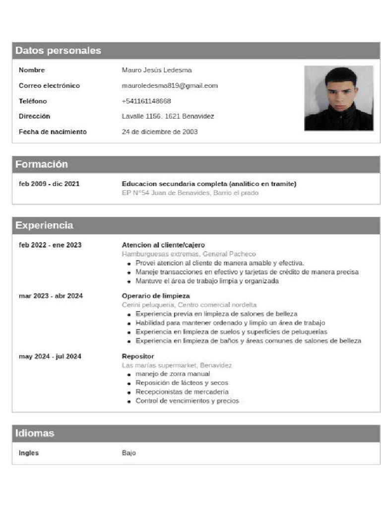 CV Mauro Ledesma | PDF