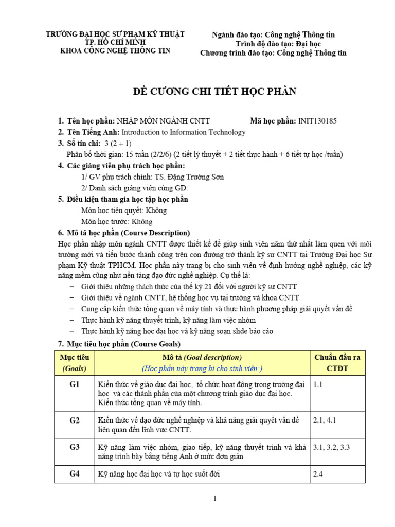 1-De Cuong Chi Tiet NM CNTT | PDF