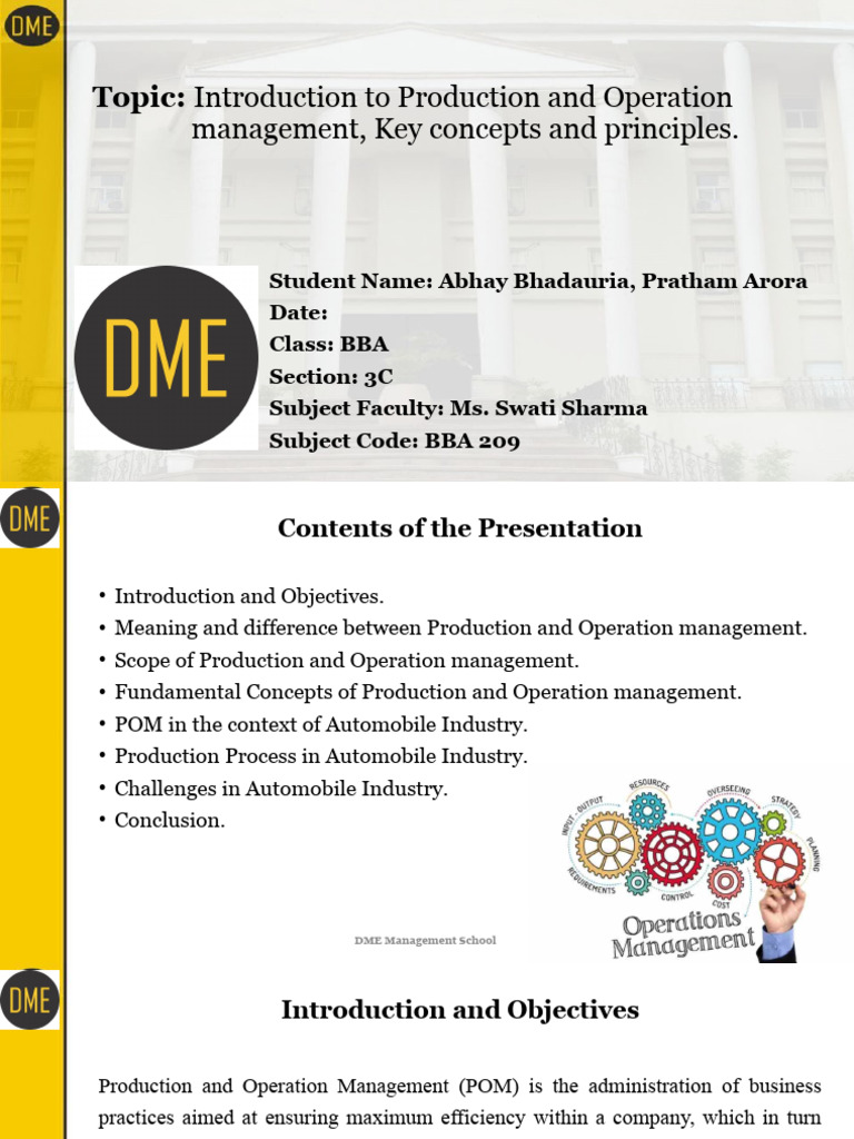 Production and Operations Management Overview | PDF | Supply Chain ...