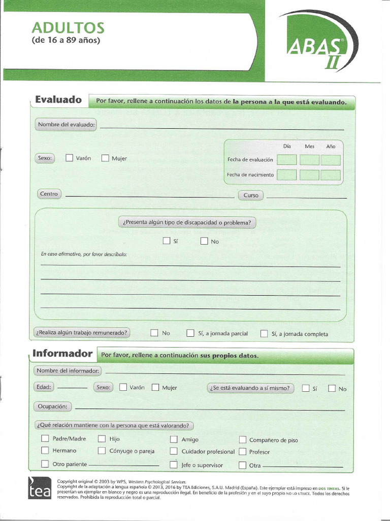 ABAS Adulto | PDF