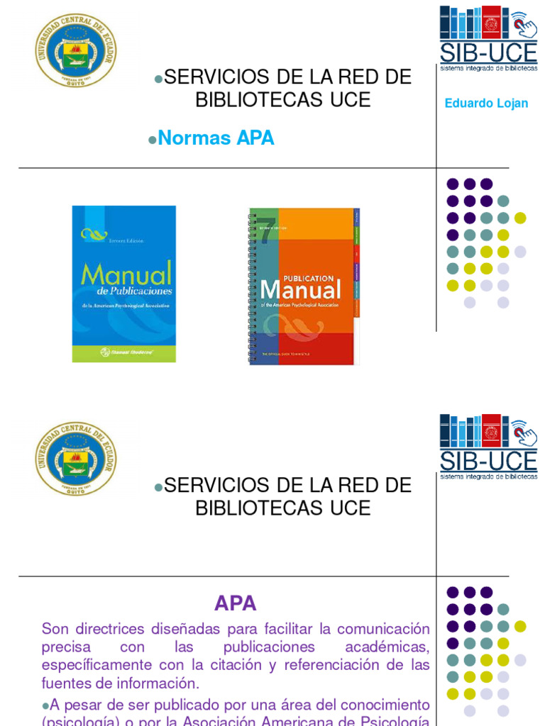 Guía de Citas y Referencias APA UCE | PDF | Citación | Sic