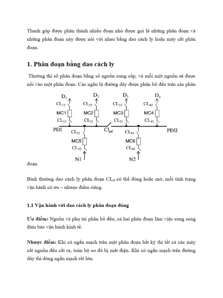 Sơ đồ hệ thống một thanh góp có phân đoạn | PDF