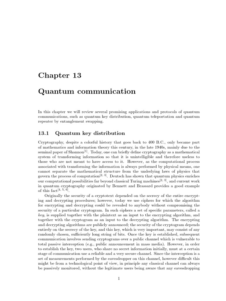 chapter13 | PDF | Encryption | Quantum Mechanics