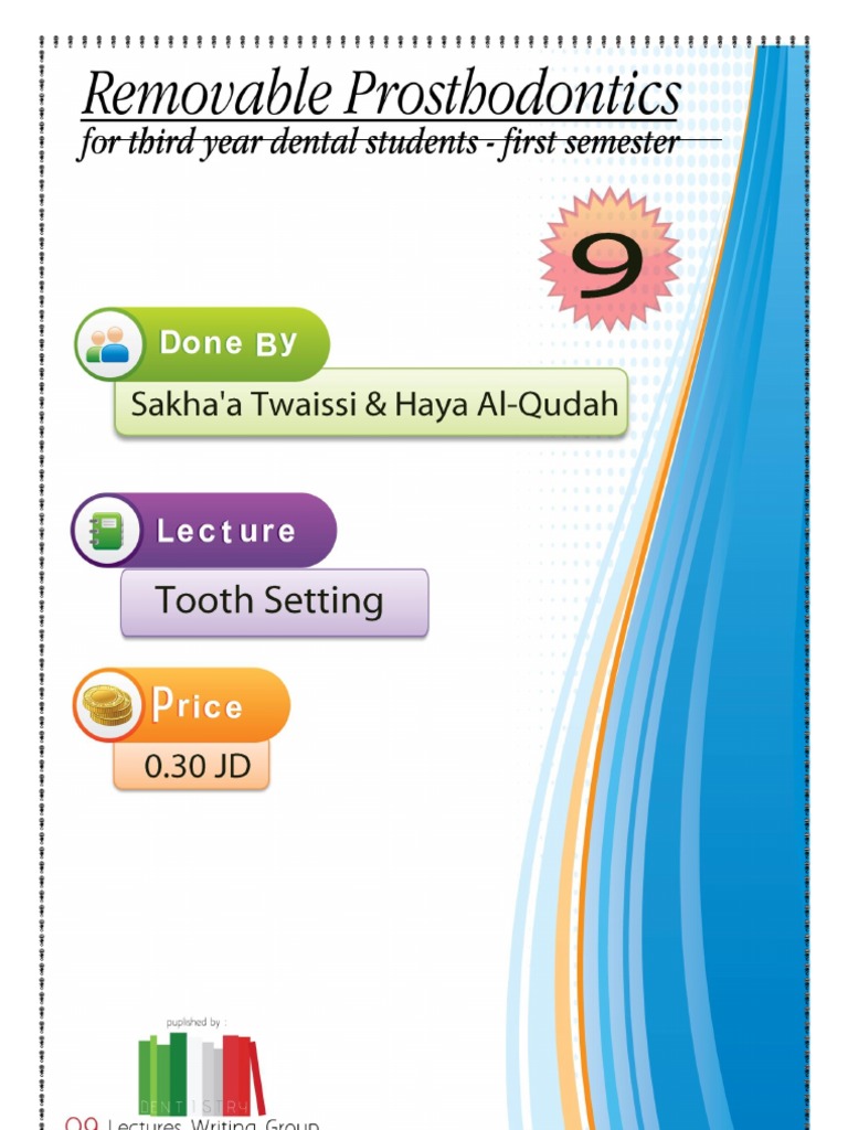 Prostho 9, Teeth Setting | PDF | Dentures | Tooth