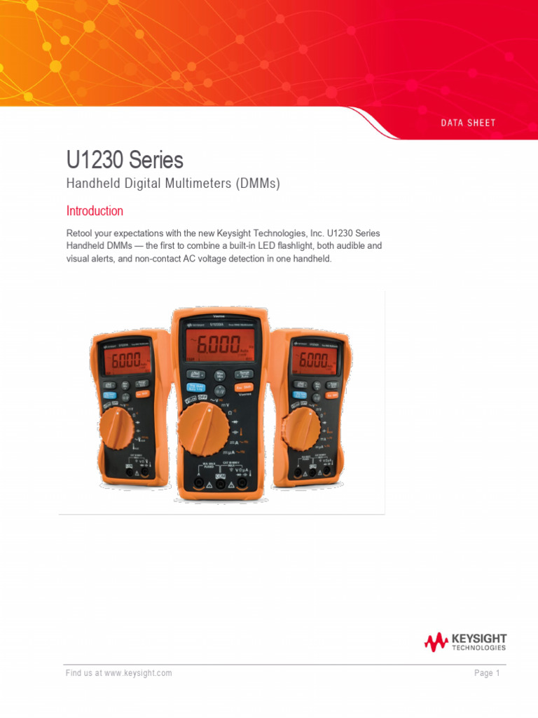 U1230 Series Handheld Digital Multimeters | PDF | Electronic Engineering | Manufactured Goods
