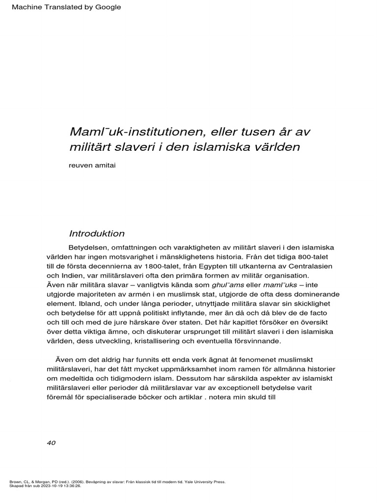 Arming Slaves From Classical Times To The Modern A... - (The Mamluk ...