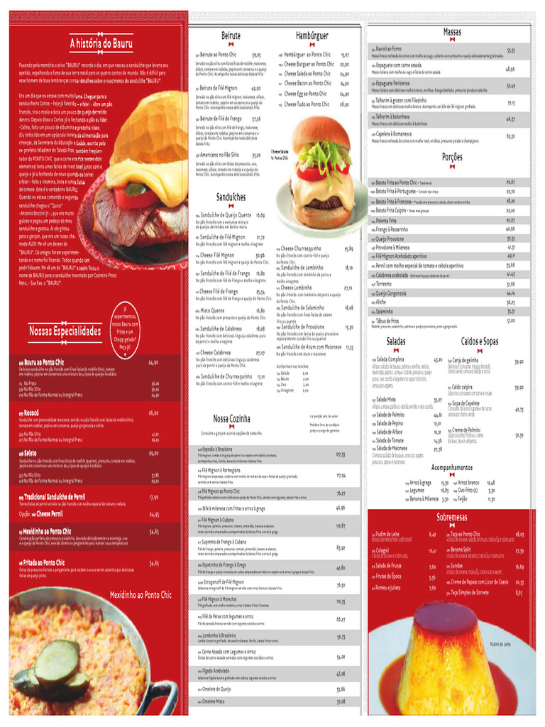 Cardapio Ponto Chic | PDF | Sanduíche | Caldo