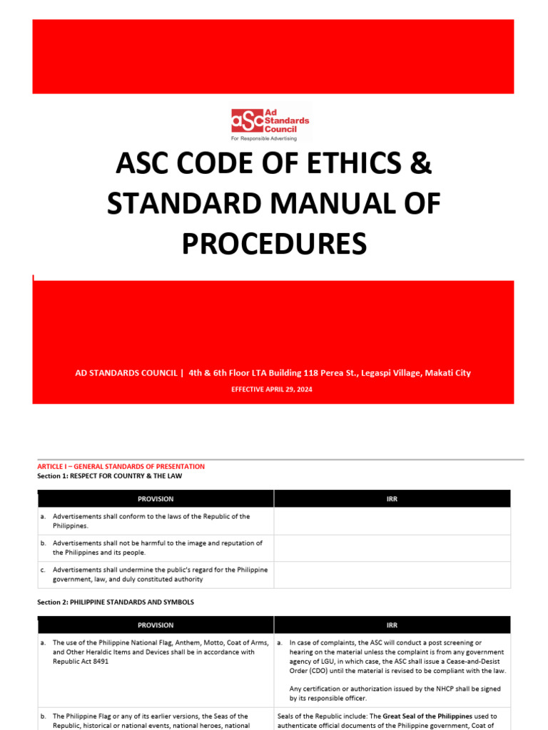 ASC - Guidebook (2024) | PDF | Nudity | Advertising