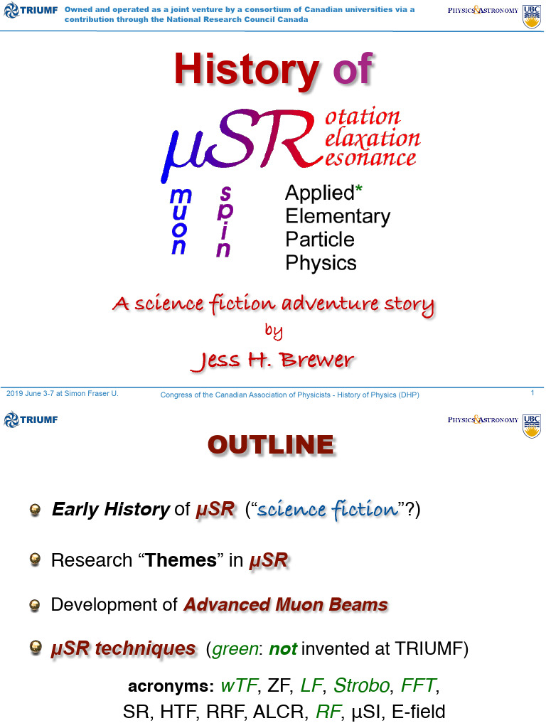 History of Mu SR | PDF | Neutrino | Particle Physics