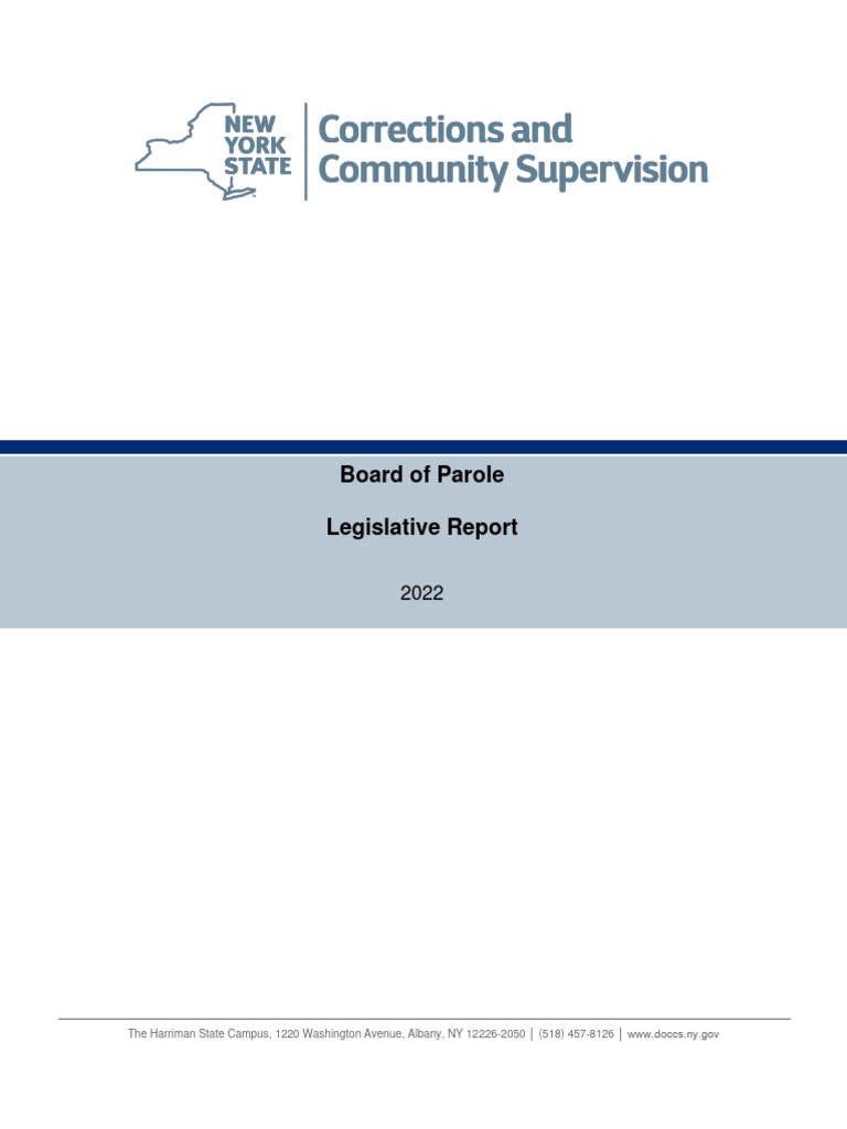 2022 Parole Board Leg Report Final | PDF | Parole | Felony