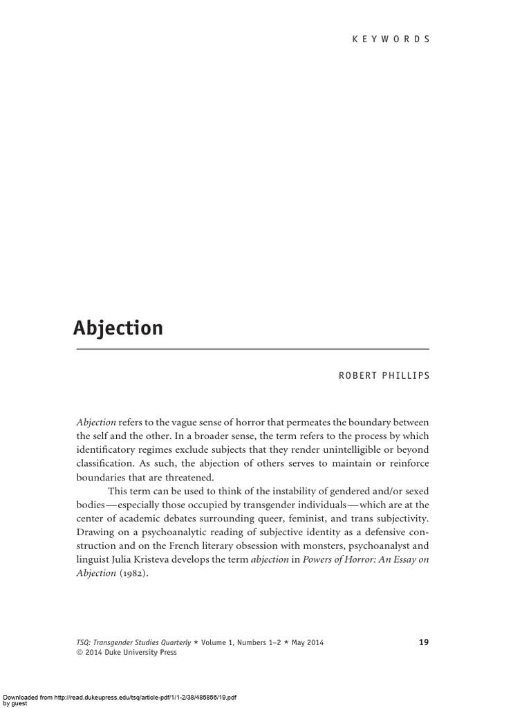 Understanding Abjection in Trans Identity | PDF | Transgender ...