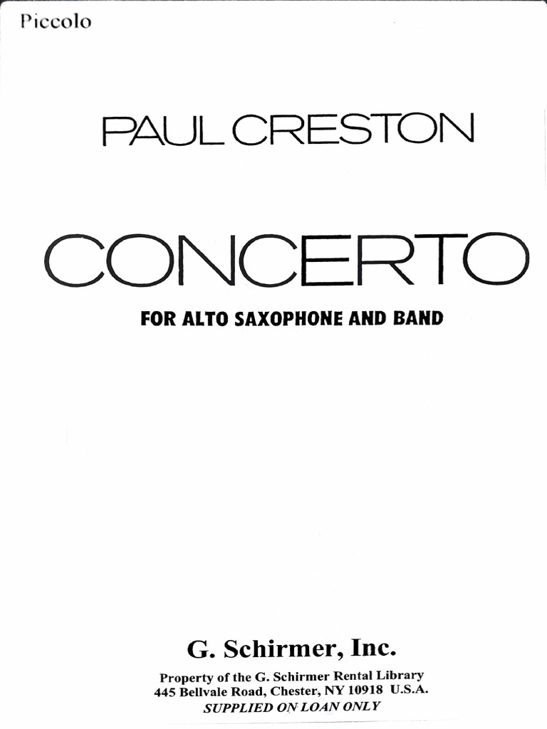 Paul Creston - Concerto - Banda - Parts | PDF