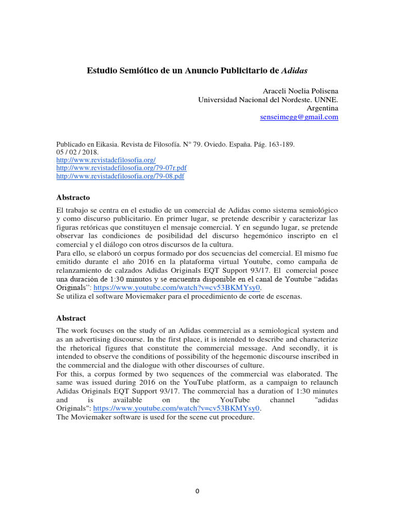 Estudio Semiotico de Un Anuncio Publicit | PDF | Semiótica | Publicidad