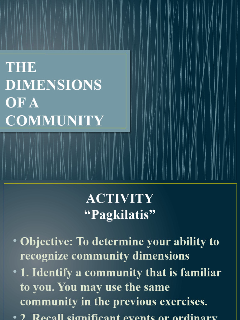 Understanding Community Dimensions | PDF | Community | Institution