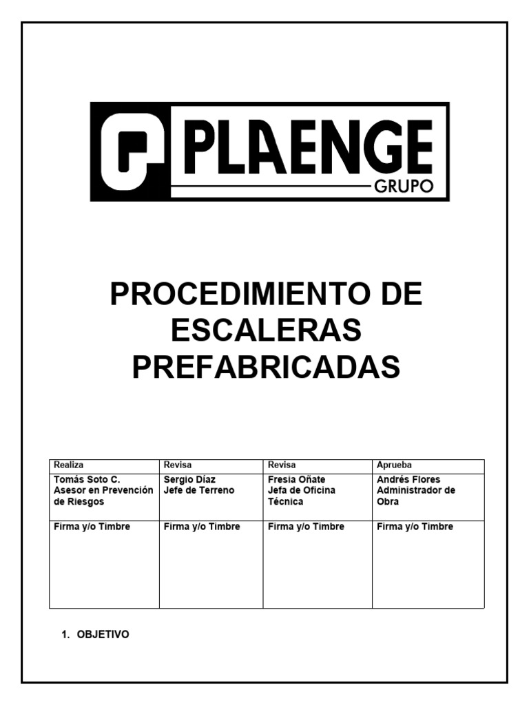 Procedimiento de Escaleras Prefabricadas | PDF | Seguridad y salud ocupacional