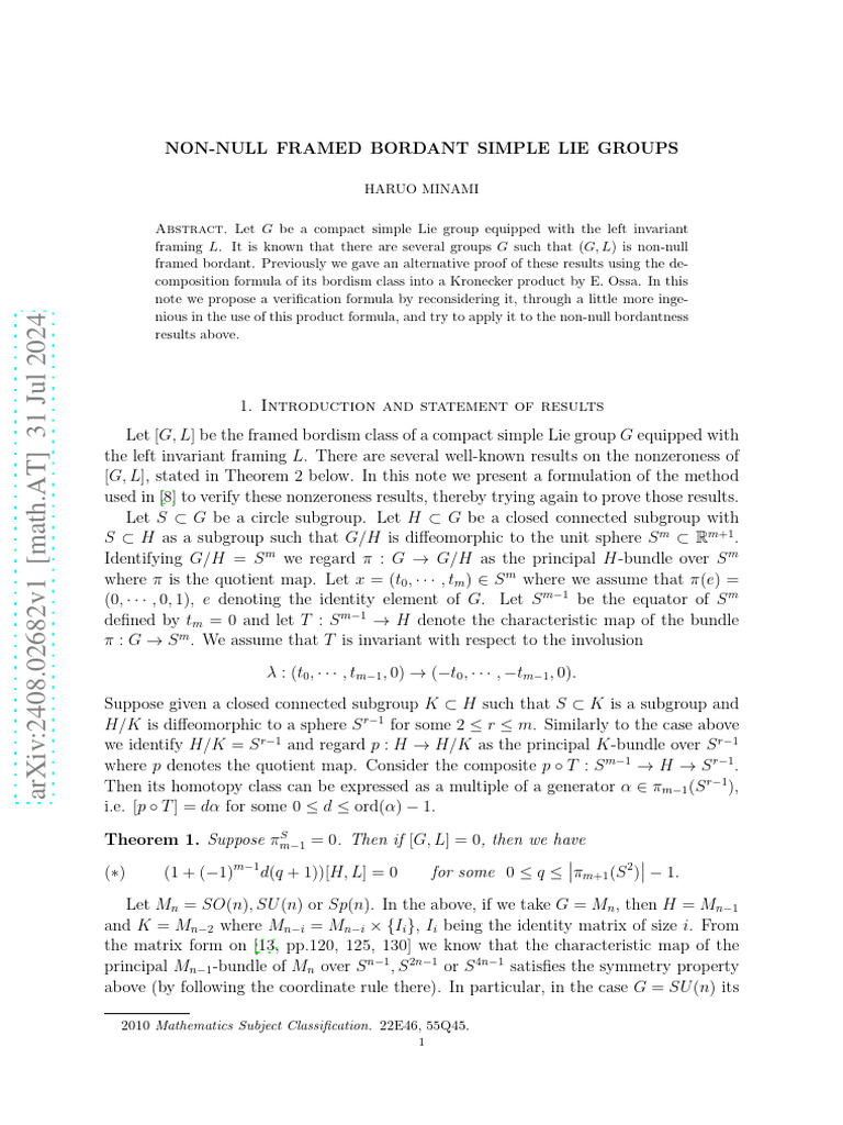 2408 02682v1 | PDF | Lie Groups | Group (Mathematics)