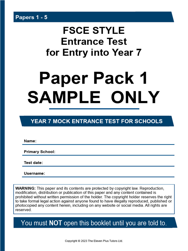 Fsce Pack1 Sample | PDF | Copyright