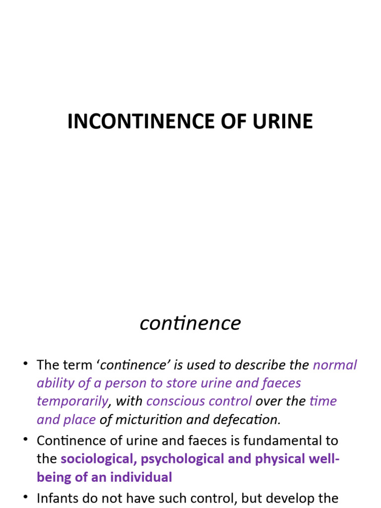 Understanding Urinary Incontinence | PDF | Urinary Incontinence | Urination