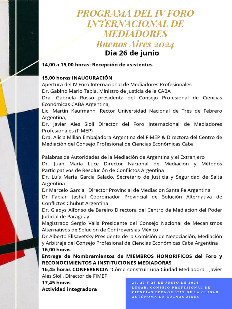 Programa IV FIMEP 1 | PDF | Mediación | México