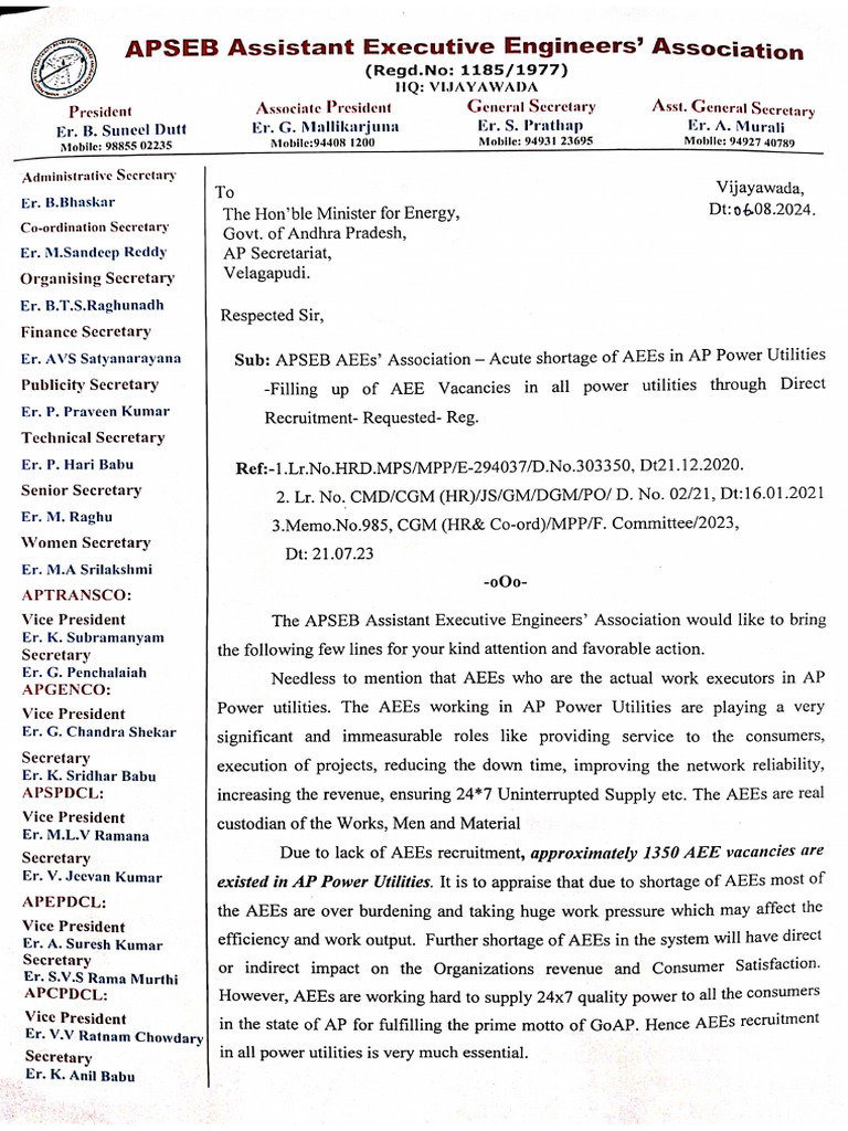 APSEB AEEA Rep. On Recruitment | PDF