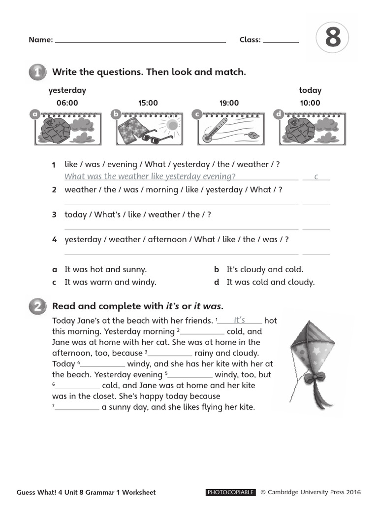Guess What - 4 - AE - Unit 8 - Grammar - Worksheet | PDF