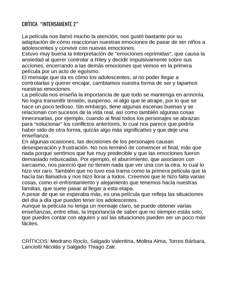 Critica Intensamente PDF | PDF