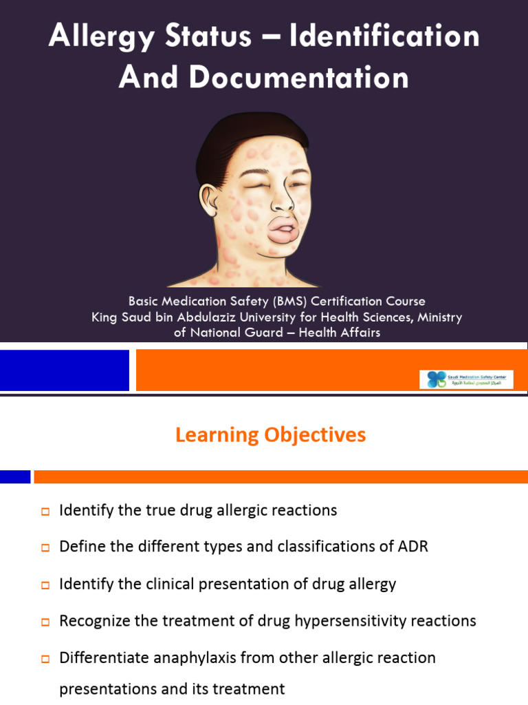 Allergy Status ID and Documentation 2018 | PDF | Allergy | Injection ...