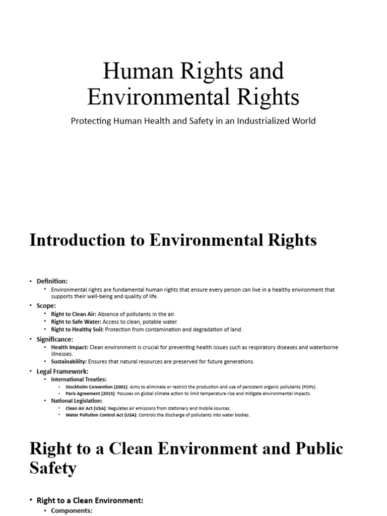 Human Rights and Environmental Rights | PDF | Air Pollution | Water ...