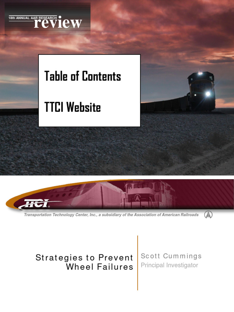 Review: TTCI Website | PDF | Rail Transport