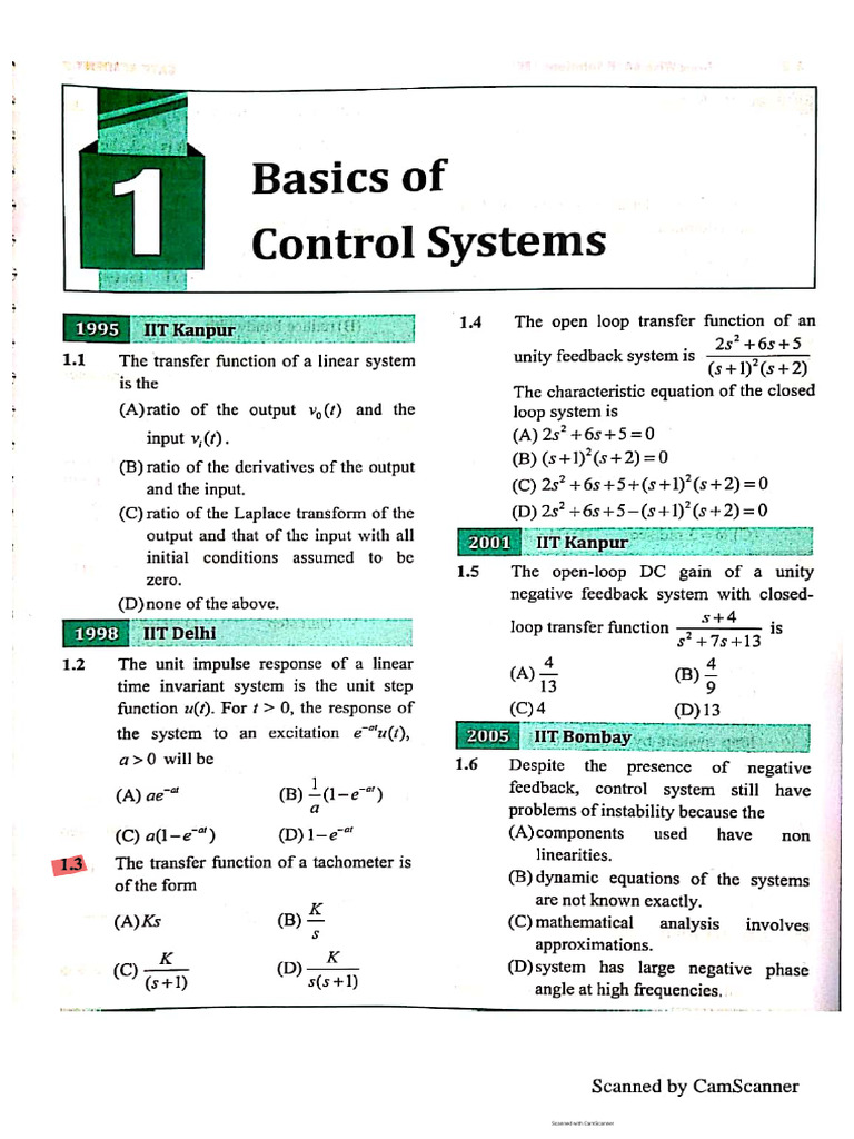 Control System Basics and Laplace Transform | PDF | Control Theory ...