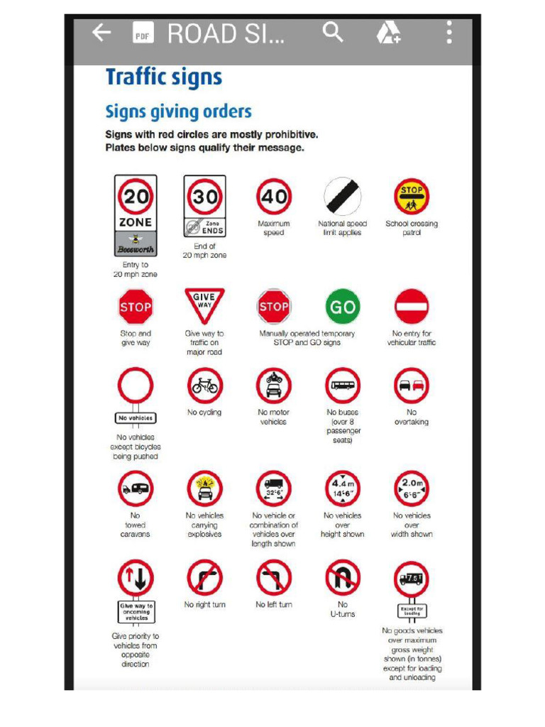 Traffic Signs | PDF