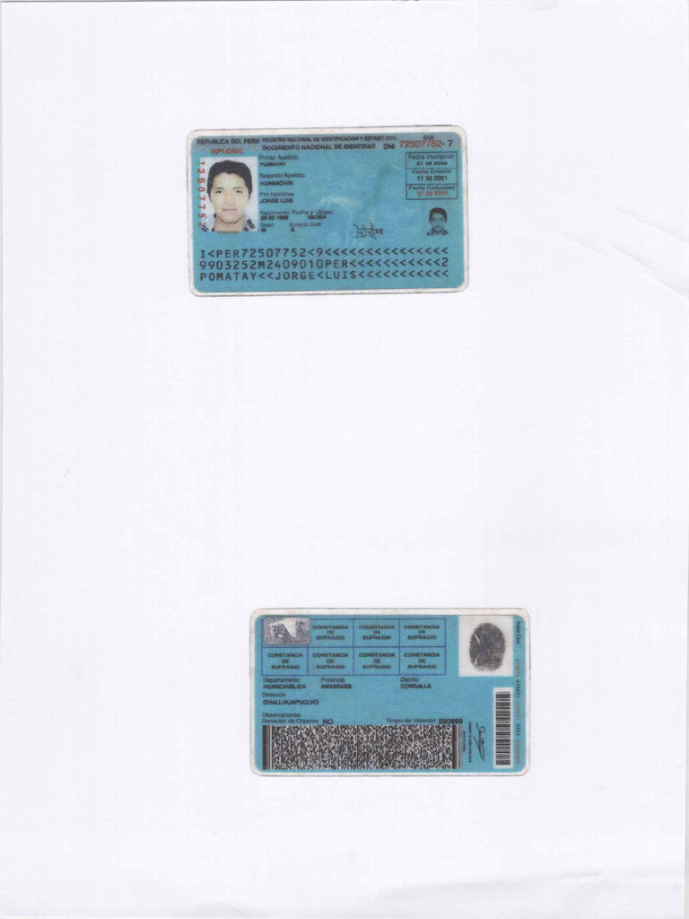 Pomatay Huanachin Jorge Luis-Dni | PDF