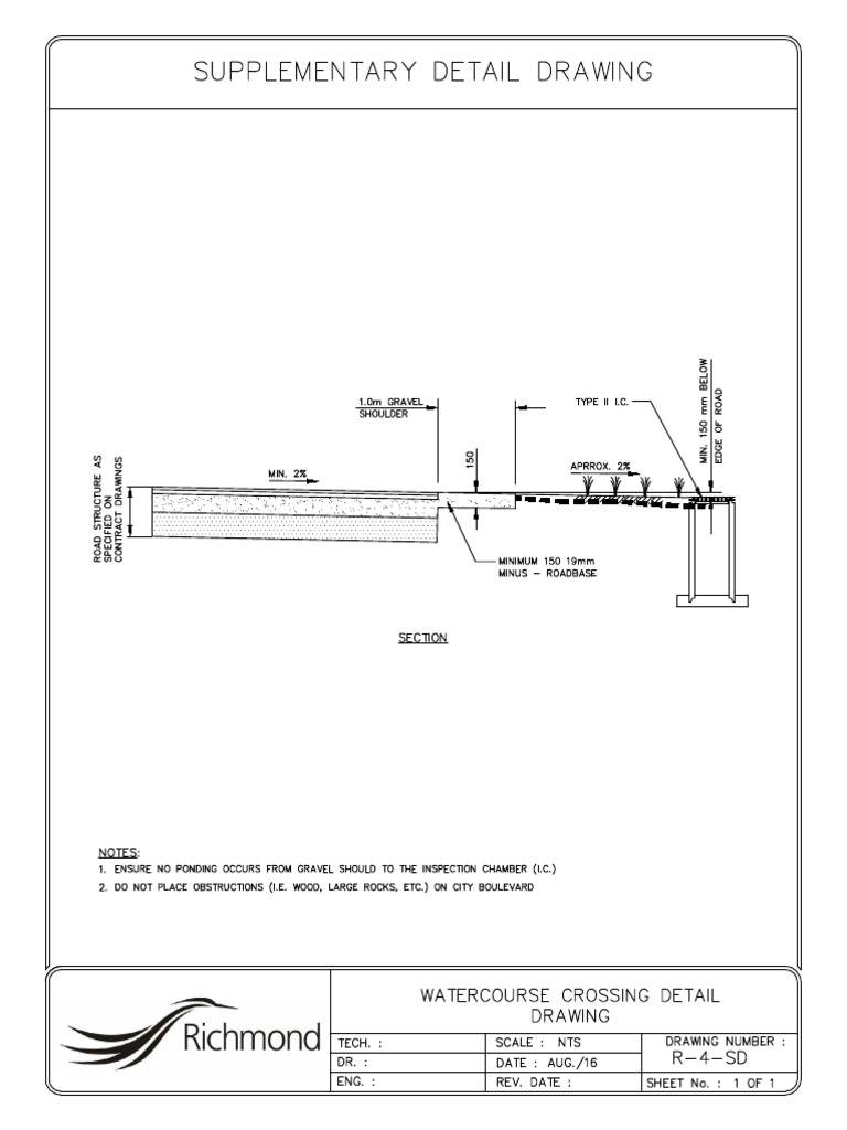 Watercourse Crossing Detail Drawing | PDF