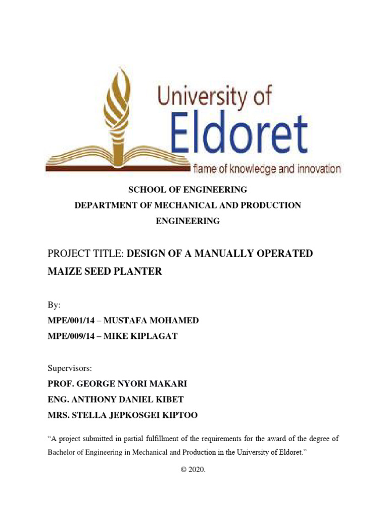 Mpe 590 Final Report Write Up | PDF | Sowing | Agriculture