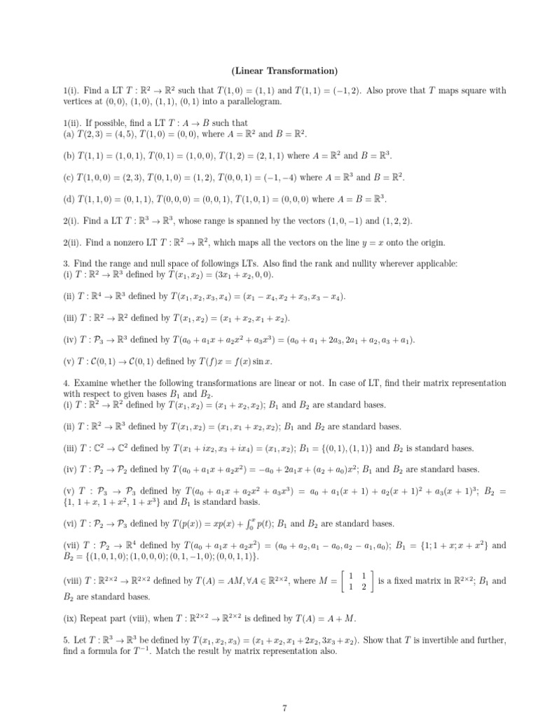 Tutorial sheet_5 | PDF | Mathematical Objects | Matrix Theory