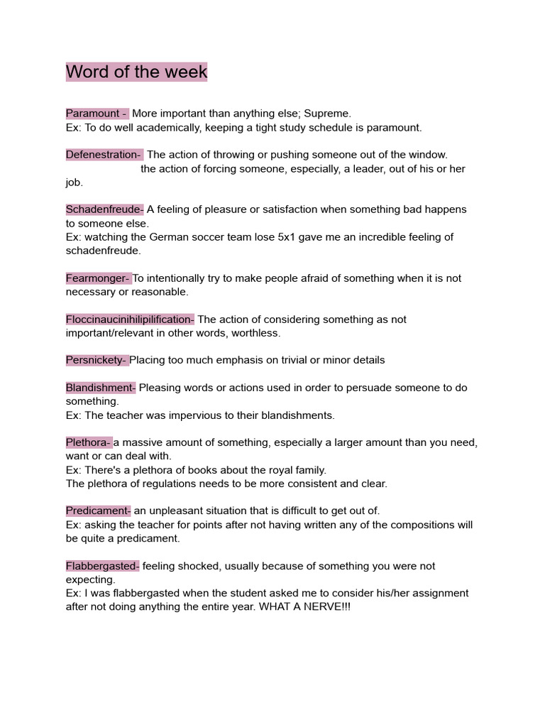 Word of The Week | PDF