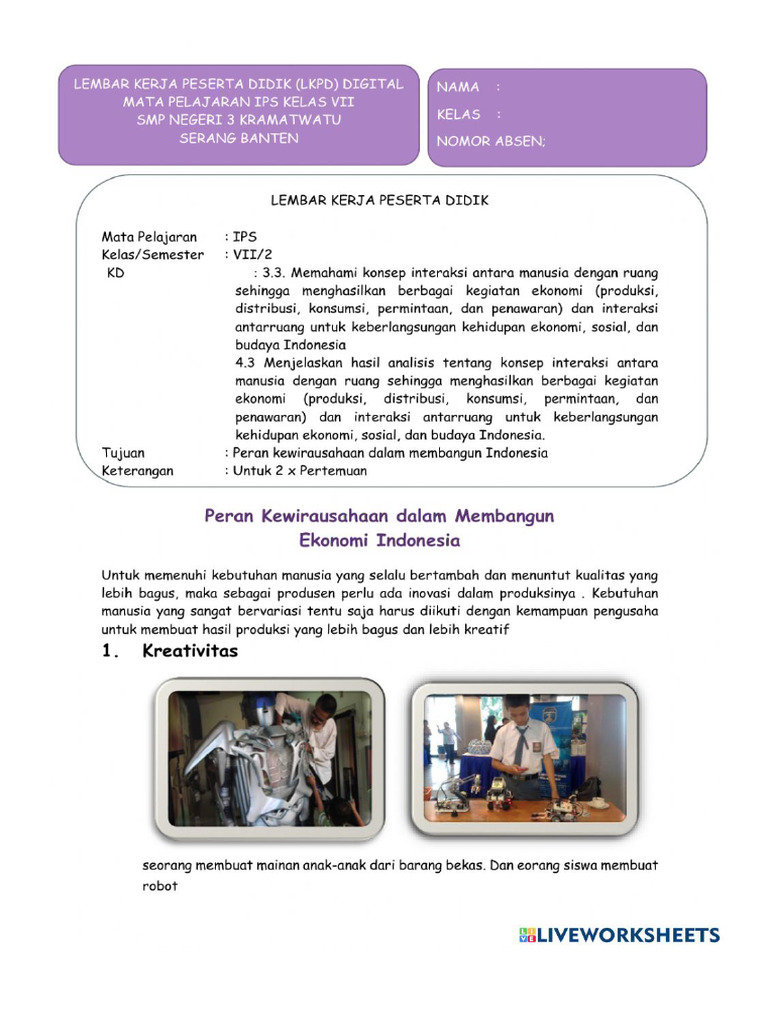 Peran Kewirausahaan Dalam Membangun Ekonomi Indonesia | PDF