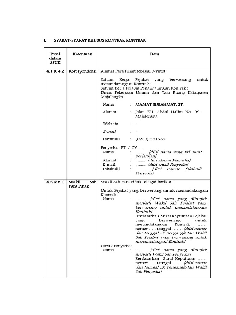 REVISI SSUK Dan SSKK HARGA SATUAN 2023 RANJIKULONJATIMULYA BKK | PDF