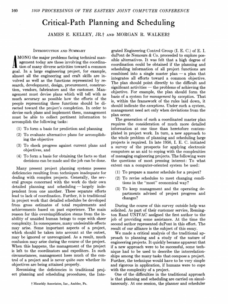 ACM Digital Library Critical-Path Planning and Scheduling | PDF ...