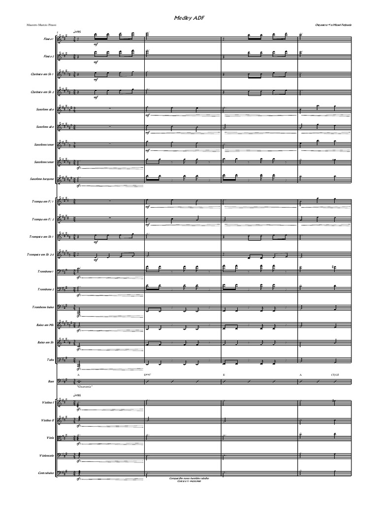 Medley Adf Partituras E Partes Pdf