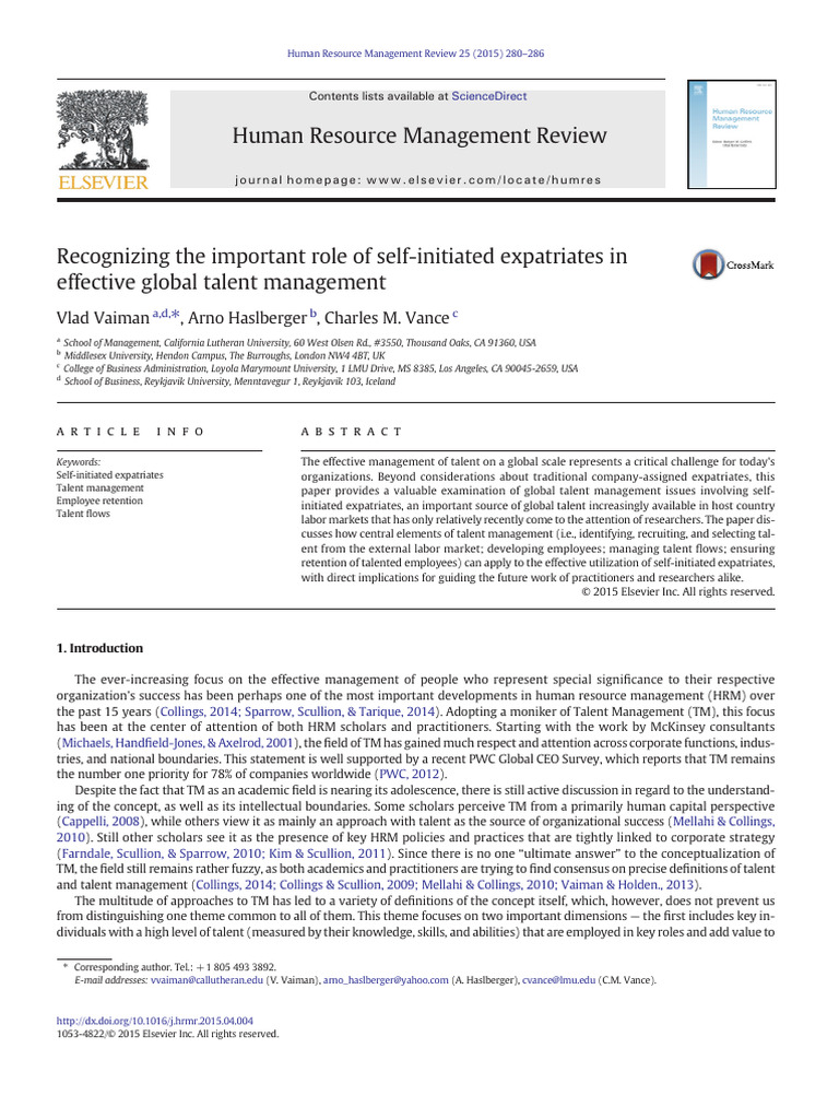 HRMR_RecognizingtheroleofSIEinGTM_2015 | PDF | Talent Management ...