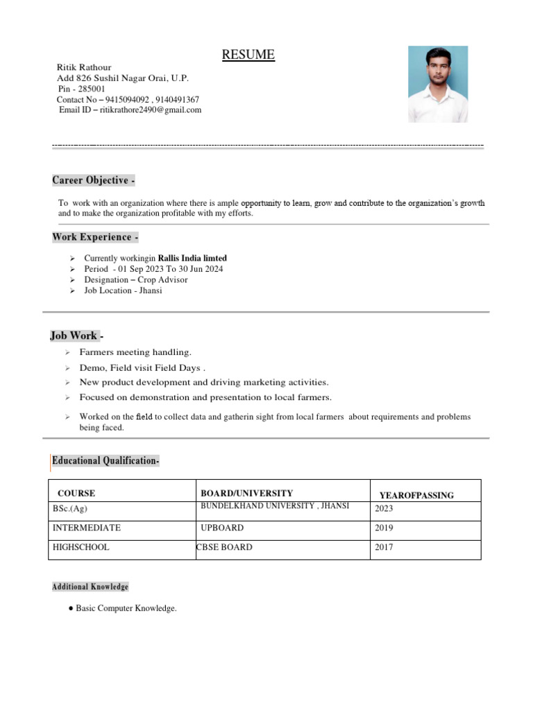 Resume Ritik Rathour | PDF