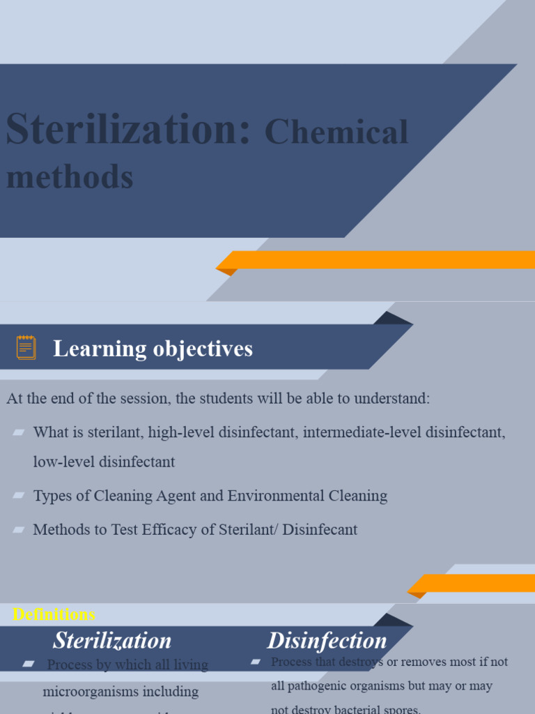 Chapter 23 - Sterilisation and Disinfection | PDF | Sterilization (Microbiology) | Disinfectant