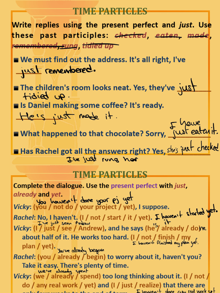 Time Particles-Exercises | PDF | Language Arts & Discipline