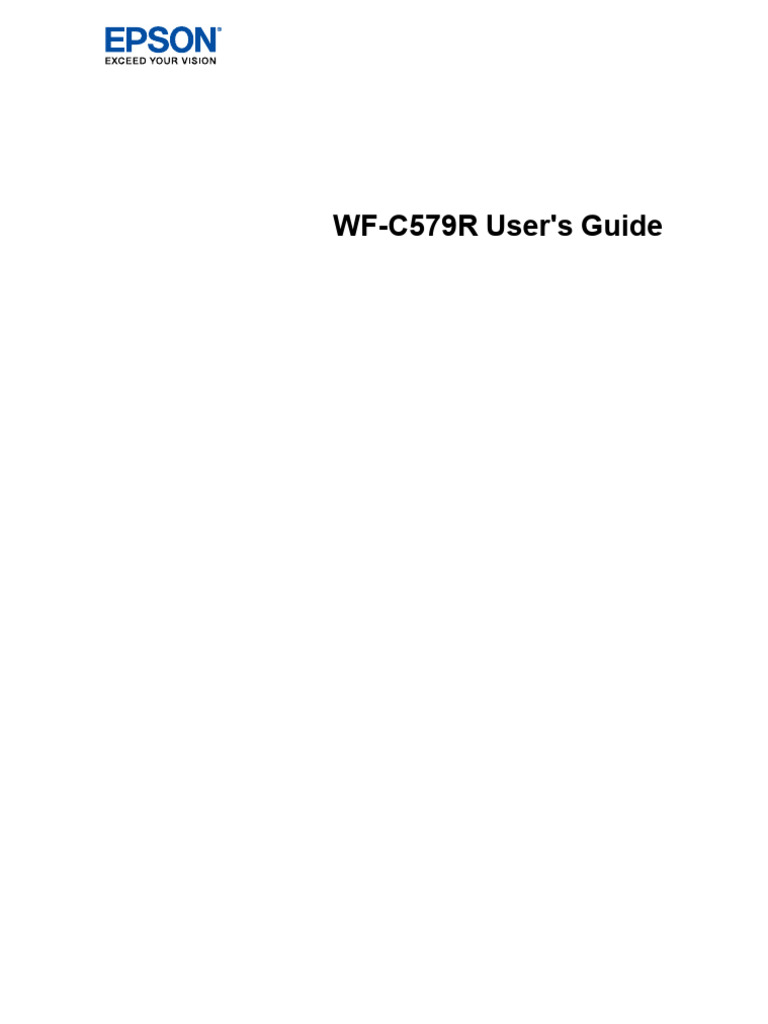 EPSON WF-C579 User Guide | PDF | Printer (Computing) | Wi Fi